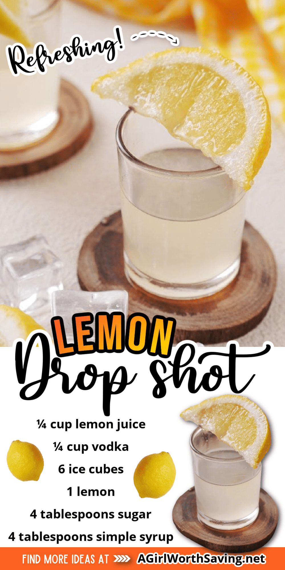 Easy Lemon Drop Shot recipe (only 4 ingredients)